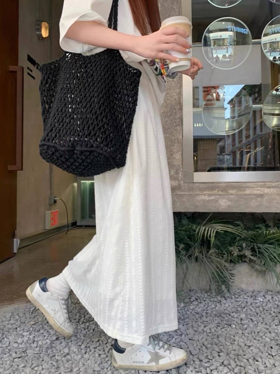 Texture Long Maxi Skirt