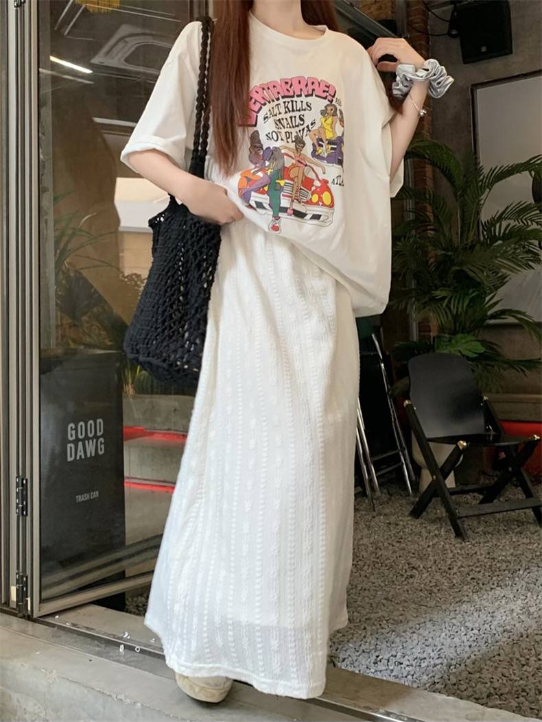 Texture Long Maxi Skirt