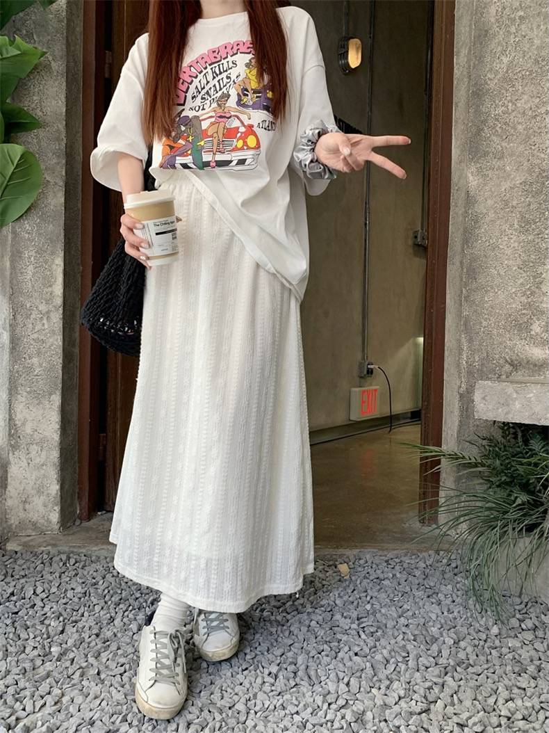 Texture Long Maxi Skirt