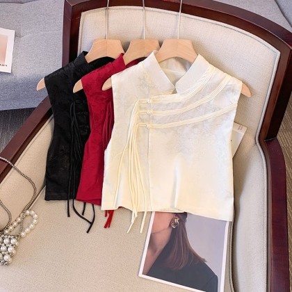 Oriental Texture Tassel Top